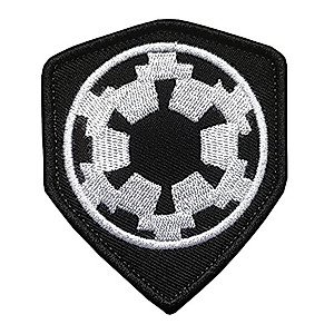 Zcketo Imperial Target Shield Patch Embroidered Hook and Loop Tactical Badge Emblem Tags for Kids Teens Adult Movie Fans Bags Cap Backpack Outdoor Showing Collect, white