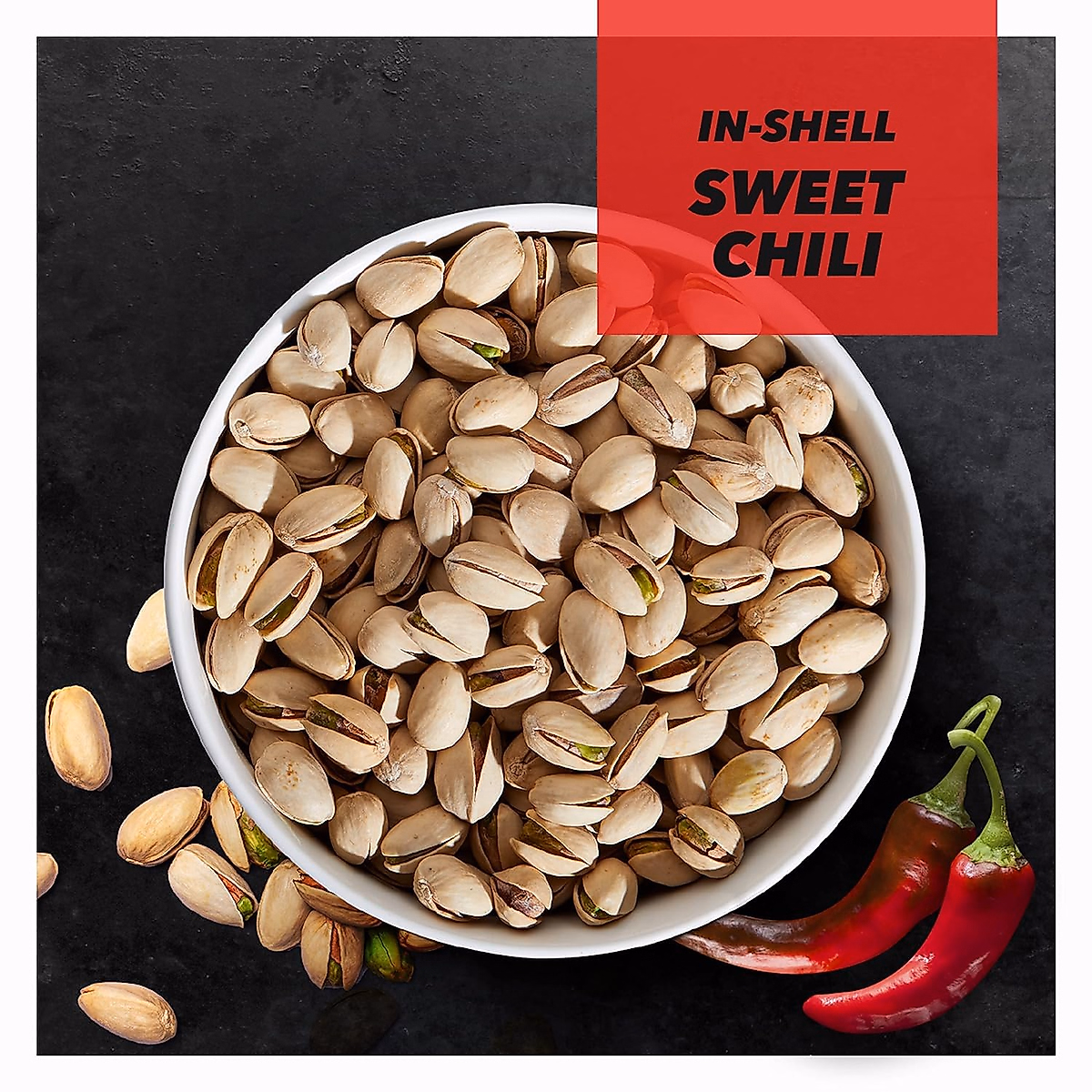 Wonderful Pistachios In Shell, Sweet Chili Flavored Nuts, 14 Ounce Bag, Protein Snacks, Gluten Free, Healthy Snack