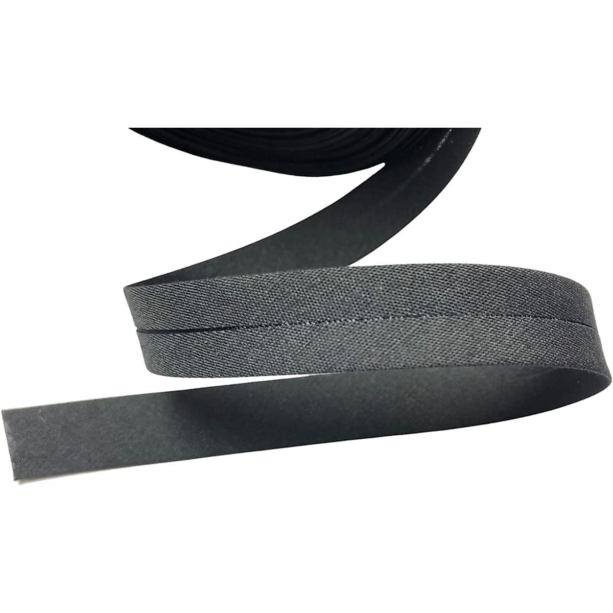 Single Fold Bias Tape 0.5inx5yards Polyester Fabric Quilt Binding Ribbon for Sewing, Quilting, Piping, Seaming, Hemming, DIY Craft Repair Replace Home Garment Accessories (Black)