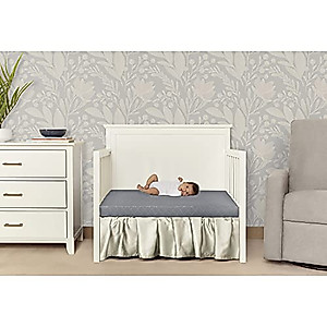 Dream On Me Aster 3" Fiber Portable Mini Crib Mattress, Waterproof Vinyl Cover, Greenguard Gold Certified, Mini Crib Mattress, 38" L x 24" W x 3" Th, Grey