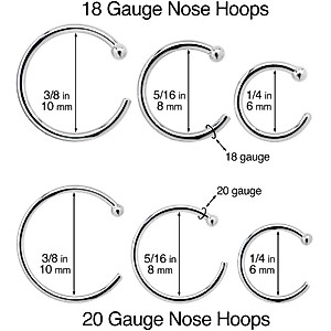 Body Candy Gold PVD Steel Clear Accent Leaf Faux Hoop L Shaped Nose Stud Ring 18 Gauge 5/16"