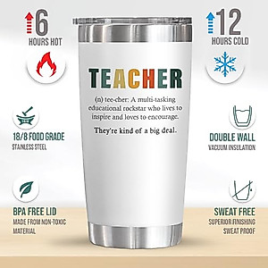 OASSIE Teachers Day Gifts for Women - 20 oz Stainless Steel Insulated Coffee Tumbler With Lid - Graduation Back to School End of The Year Birthday Appreciation Thank You Gifts for Teachers Women