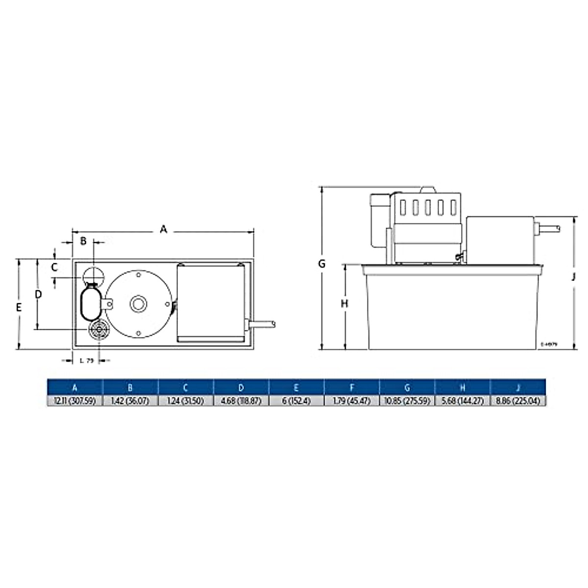 Little Giant VCL-45ULS 115 Volt, 1/5 HP, 450 GPH, Automatic Condensate Removal Pump with 1-Gallon Tank and Safety Switch, 6-Ft. Cord, Black, 553240