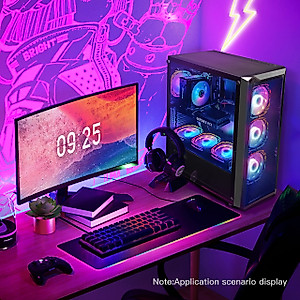 STGAubron Gaming PC Computer Desktop, GeForce RTX 3070 8G, Intel Core i9-11900KF up to 5.3G, 32G DDR4, 2T SSD, WiFi, BT 5.0, RGB Fan x7, RGB BT Sound Bar & Gaming Mic, Windows 11 Home
