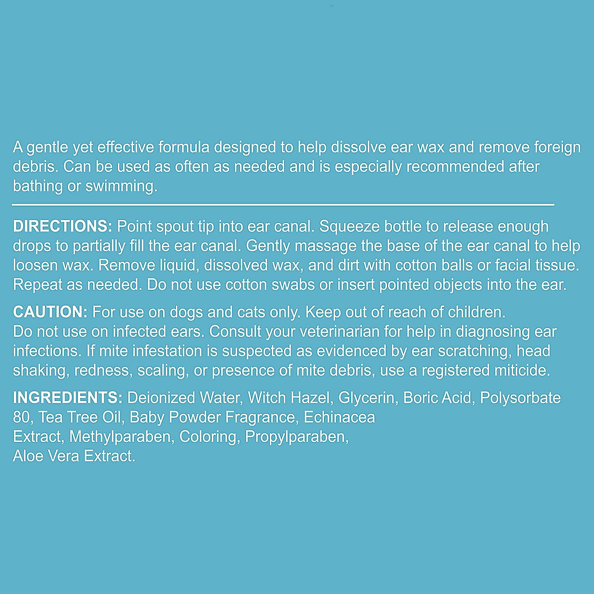 Chew + Heal Dog Ear Cleaner Solution - 4 oz Dropper - Pet Ear Wash Drops for Preventing Infection and Removing Debris - Soothing Aloe, Witch Hazel, and Tea Tree Oil