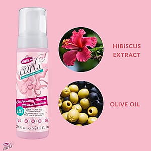 Dippity Do Girls with Curls Curl Enhancing Mousse - Lightweight 3-in-1 Defining Mousse for Curly and Wavy Hair - Hibiscus and Olive Oil for Frizz Free and Bouncy Curls - 200 mL/6.7 fl oz