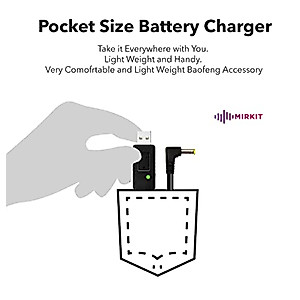 Mirkit 2.5mm USB Charger Cable with Light Indicator for Baofeng Battery UV-5R and UV-82 3800mAh BL-5L and BL-8 High Capacity Batteries for Two Way Radios