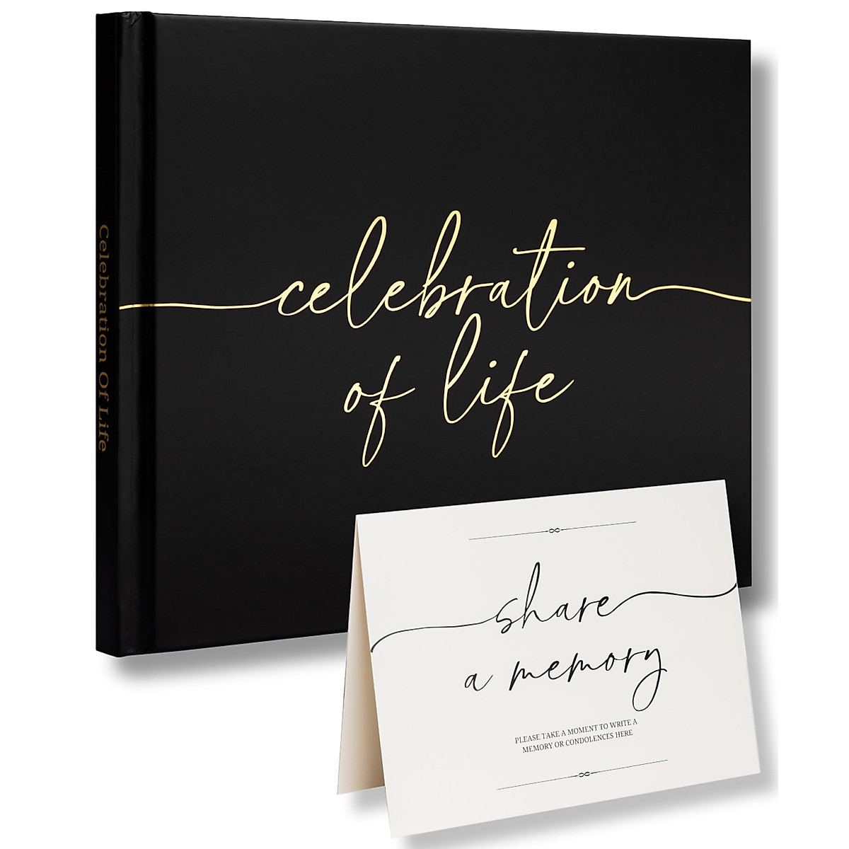Lamare Funeral Guest Book for Memorial Service - in Loving Memory Funeral Guest Book | Celebration of Life Guest Book with Memory Table Sign & Back Pocket - Guest Sign in Book for Funeral Service