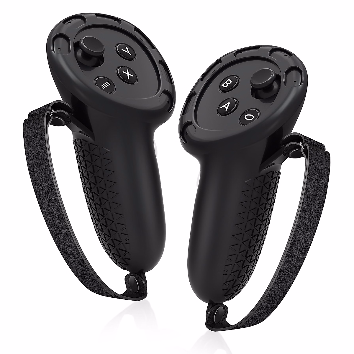 YRXVW Controller Grips Compatible with Oculus/MetaQuest 3 Accessories, Silicone Anti Throw Hand Grips Protective Cover with Adjustable Knuckle Strap for Quest 3