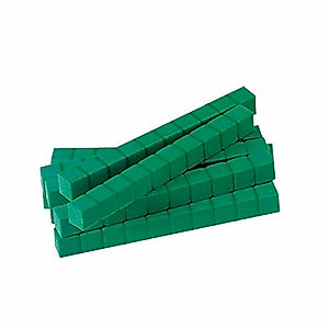 hand2mind Green Foam Base Ten Blocks Complete Set, Place Value Blocks, Counting Cubes for Kids Math, Base 10 Math Manipulatives for Kids, Kindergarten Homeschool Supplies (Set of 1610)