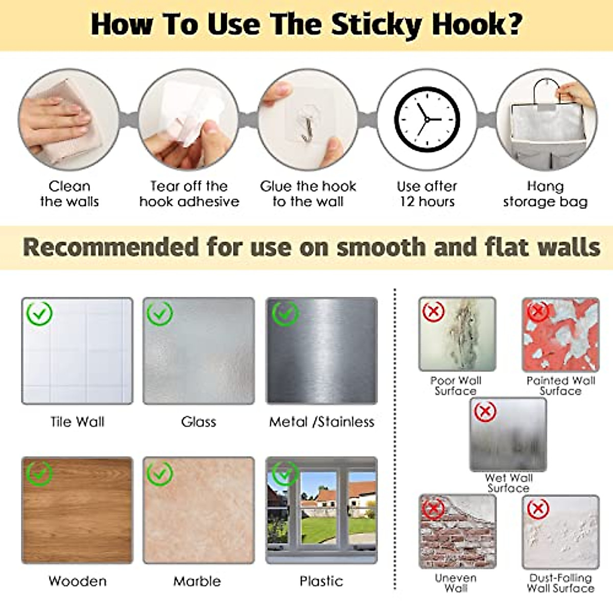 FJZZ Wall Hanging Storage Bag with Pockets, Upgrade Large Multifunctional Linen Cotton Wall Mounted Sundries Organizer for Hanging in Entryway, Dormitory, Bedroom, Bathroom- Sticky Hook Included