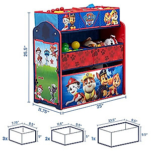 Delta Children Chair Desk with Storage Bin + Design and Store 6 Bin Toy Storage Organizer, Nick Jr. PAW Patrol (Bundle)