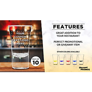 Custom 2 oz. Lord Shooter Etched Shot Glasses, 10 pack, Personalized Text, Logo, 21st Birthday Party, Lounge Glassware, Clear