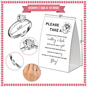 Bridal Shower Games Put A Ring on It,Minimalist Bridal Shower Decorations,Popular Bridal Shower Game,Engagement Party Games,Bridal Shower Favors,Plastic Rings for Bridal Shower Game(18)