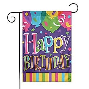 Happy Birthday Garden Flag Double Sided Yard Sign Colorful Garden Flag Banner for Indoor Outdoor Home