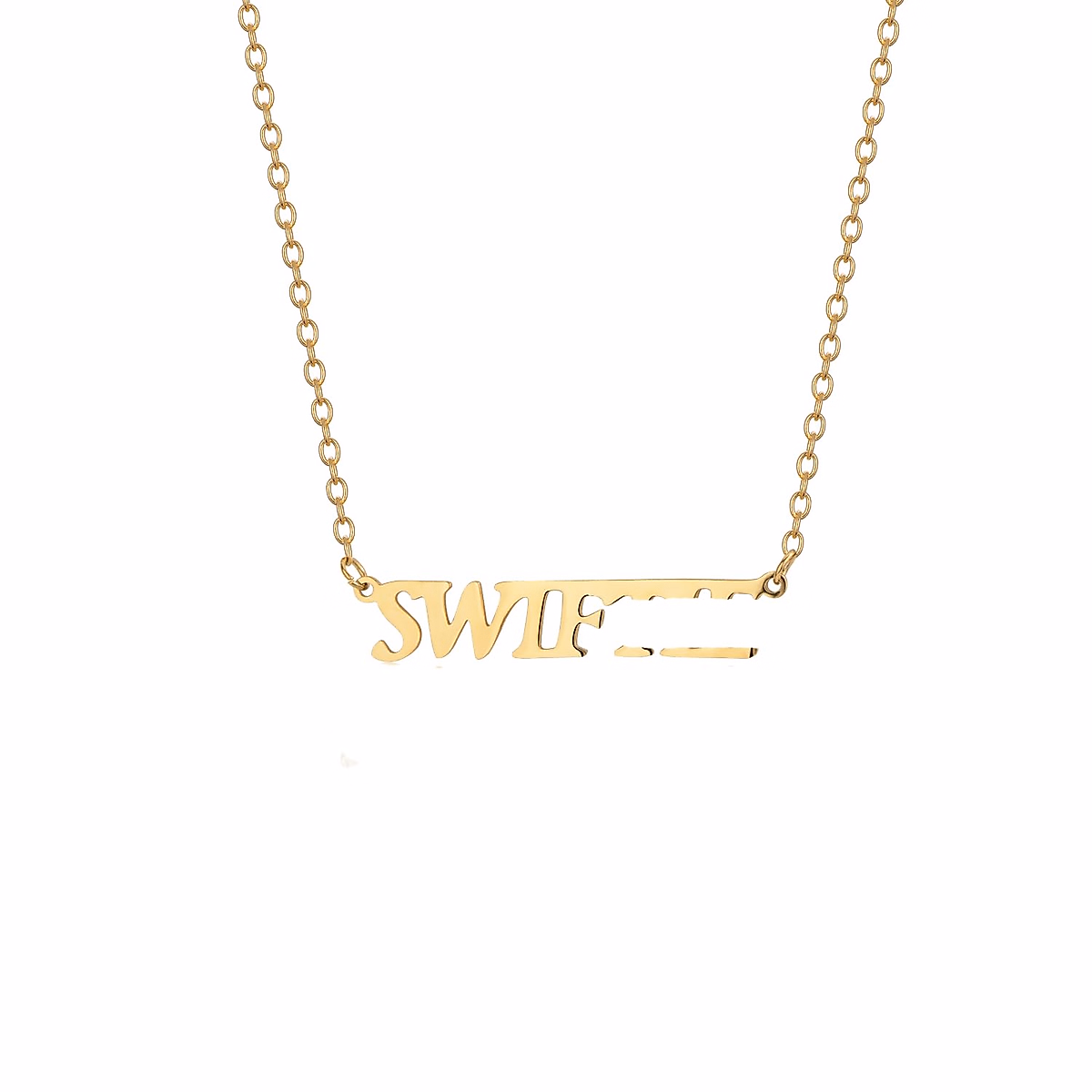 NONTAI Gold SWIFT Necklace Taylor Inspired Necklace for Women, SWIFTIE Outfit Jewelry Taylor Choker Necklace For Eras Music