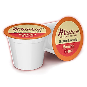Mitalena Morning Blend Low Acid Coffee Pods - Medium Roast Organic Coffee for Keurig K-cup Coffee Maker - Enjoy Small Batch Artisan Coffee, Avoid Heartburn and Acid Reflux - 72 cups