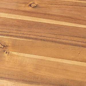 Christopher Knight Home Sanibel Outdoor Acacia Wood Dining Bench, Teak Finish / Rustic Metal