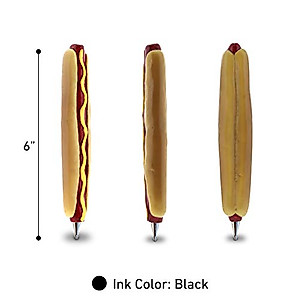 Planet Pens Hotdog Novelty Pen - Cool, Fun, Unique Kids & Adults Office Supplies Ballpoint Pen, Colorful Fast Food Writing Pen Instrument For School and Office