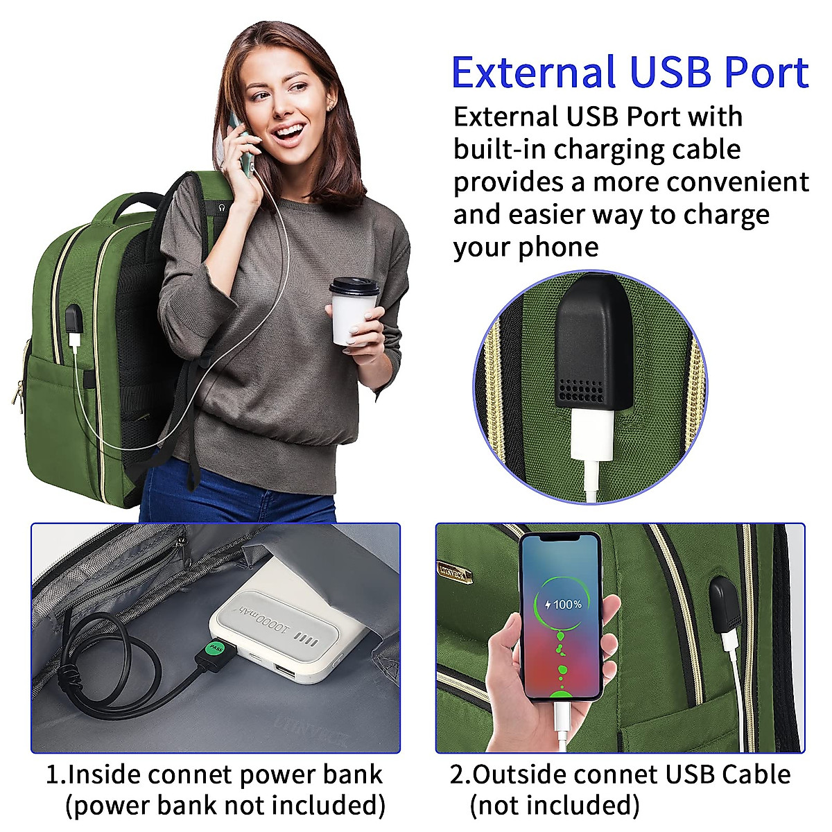 Travel Laptop Backpack, Business Anti Theft TSA Friendly Laptops Backpack with USB Charging Port,Durable Water Resistant College School Computer Bag Gifts for Men & Women Fits 15.6 Inch Notebook,Black