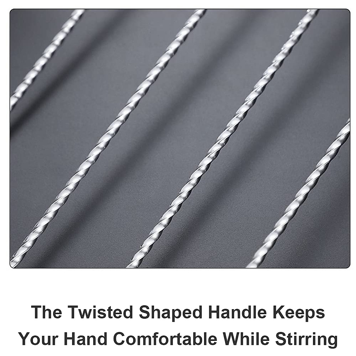 YeeTeching 12 Inch Stainless Steel Cocktail Stirrer,Bartender Spoon Long Handle Spiral Design Mixing spoon for Home Drink and Small Twisted Bar Spoons Silver-2pack