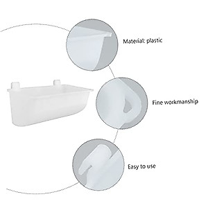 BESPORTBLE 5pcs White Pigeon Trough Peanut Feeder for Birds Cage Water Basin Parakeet Feeder Bird Feeder Hanging Tray Pigeon Supplies Bird Cage Accessories Bird Accessories White Tray Plastic