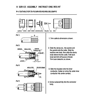 XRDS -RF N Male Connectors Clamp Plug Attach Adapter 50 ohm Rf Coaxial Connector for LMR400 /KMR400 Cable Belden 9913 RG8 Cable Pack of 2 Pieces