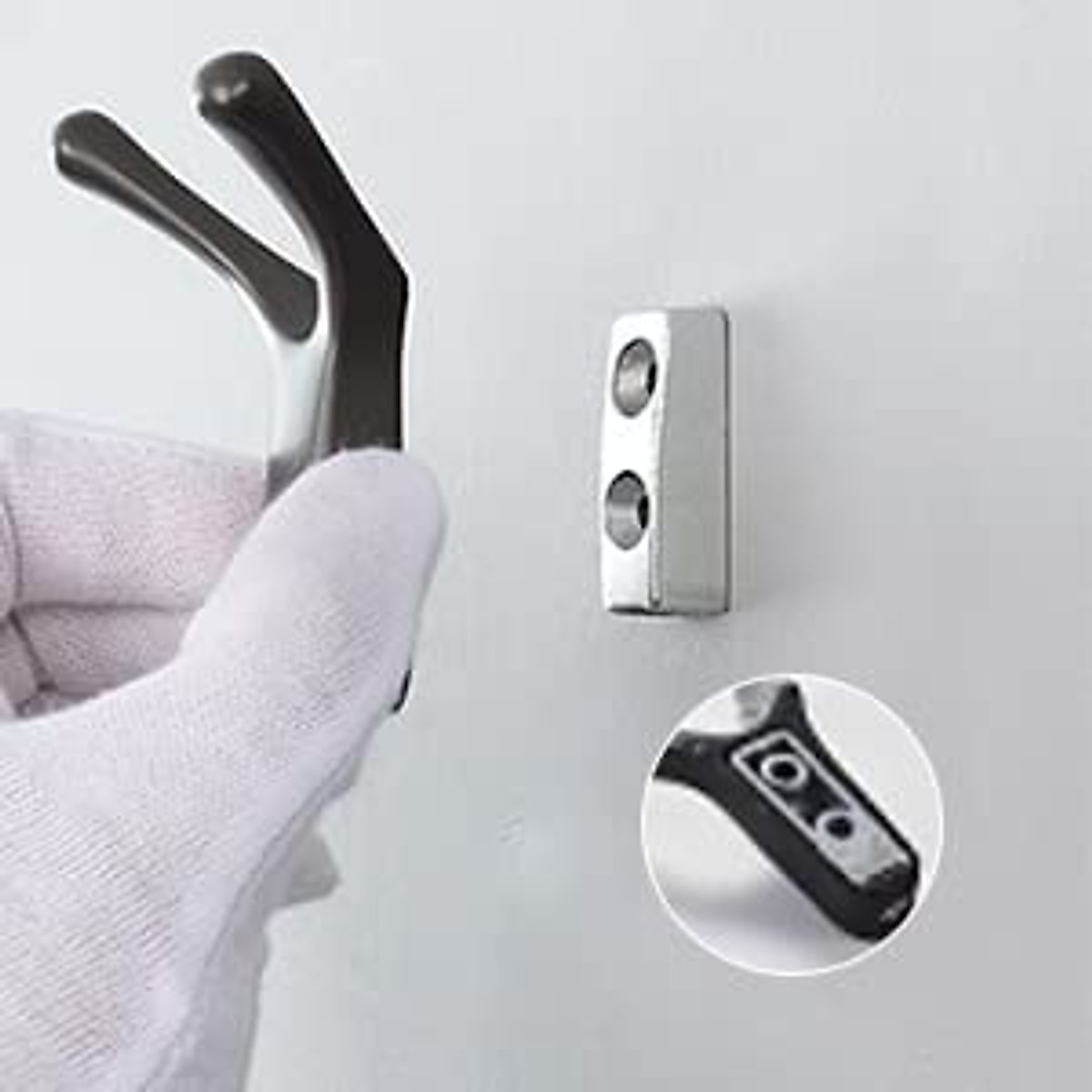 BlingBelle Coat Hooks Heavy Duty Wall Hooks (Pack of 4pcs) for Hanging Coats，Backpacks，Hats，Towels ,Double Decorative Coat Hooks Wall Mounted for Organizing Entryway，Living Rooms, Bathrooms （Black）