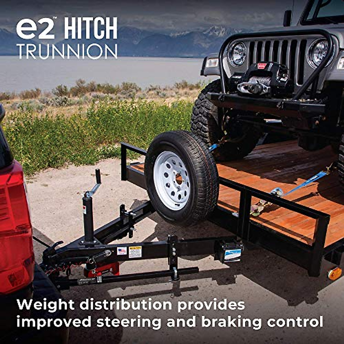 Fastway e2 2-Point Sway Control Trunnion Hitch, 92-00-0800, 8,000 Lbs Trailer Weight Rating, 800 Lbs Tongue Weight Rating, Weight Distribution Kit Includes Standard Hitch Shank, Ball NOT Included