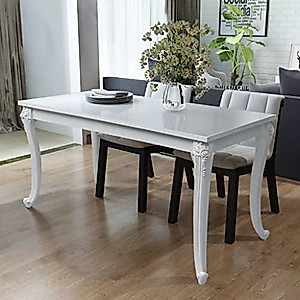 vidaXL Dining Table 45.7" High Gloss White Dinner Table Home Kitchen Desk