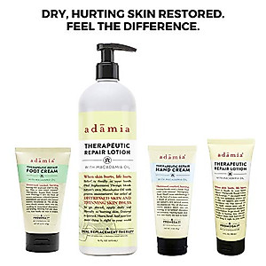 Adamia Therapeutic Repair Lotion with Macadamia Nut Oil and Promega-7, 16 Fl Oz Bottle- Fragrance Free, Paraben Free, Non GMO, White