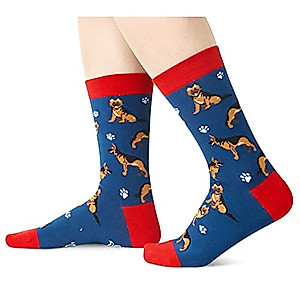 Zmart Novelty German Shepherd Socks for Women Men, Crazy German Shepherd Gifts Silly Fun Funny Socks