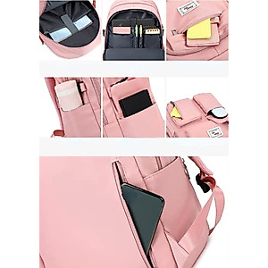 Kawaii Laptop Backpack Preppy 15.6 Inch JK Plaid Check Cute School Travel Book Bag Computer Daypack Nurse Teacher (Black)