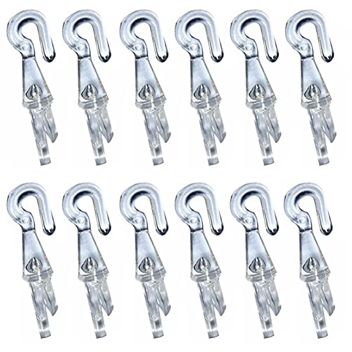 BOOHAO 12 PCS Wand Tip Hook Sleeve Clear Plastic Shapherds Hook Wand Tip Connector Wand Cap Connector Wand Cap Blind Wand Hook Replacement for Circular 6/25"(6mm) Blind Tilt Wand Repair