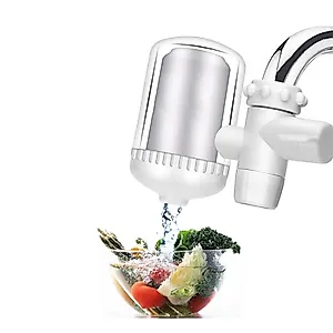 Faucet Water Filter Faucet Mount Water Filtration System Water Purifier Faucet Mount Water Filters for Kitchen Sink Reduces Chlorine Heavy Metals Bad Taste - Fits for Standard Faucets