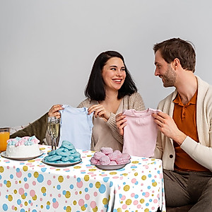 Dydamud Gender Reveal Decorations Disposable Tablecloth, 3Pcs Gender Reveal Table Cloths Baby Shower Table Cover for Boy or Girl Gender Reveal Party Decorations Supplies