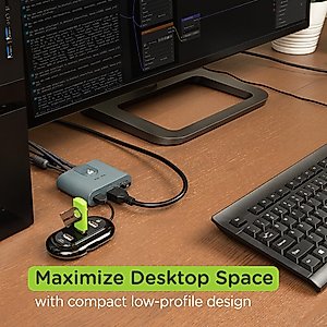 IOGEAR KVM 2-Port Full HD KVM Switch with Cables - 1920 x 1200 60Hz - Control Two HDMI Computers - Plug-n-Play - Windows, Mac and Linux - GCS32HU