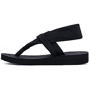 atika CLSL Women's Outdoor Walking Sandals, Open Toe Arch Support Trail Hiking Sandals, Strap Sport Sandals Water Shoes, Yoga Sandal Zen Black, 7