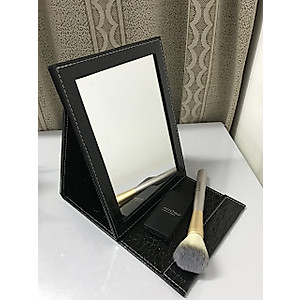 Famiry Portable Folding Vanity Mirror for Bedroom Cosmetic Dresser, Makeup Mirror with Leather Cushioned Cover for Travel