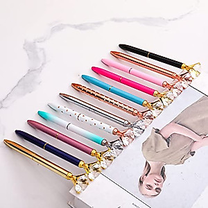 Oddmoal Diamond Pens Fun Fancy Crystal Diamond Pen For Women, Bling Metal Pens, Black Ink, 12 Count(Mixed Colors)