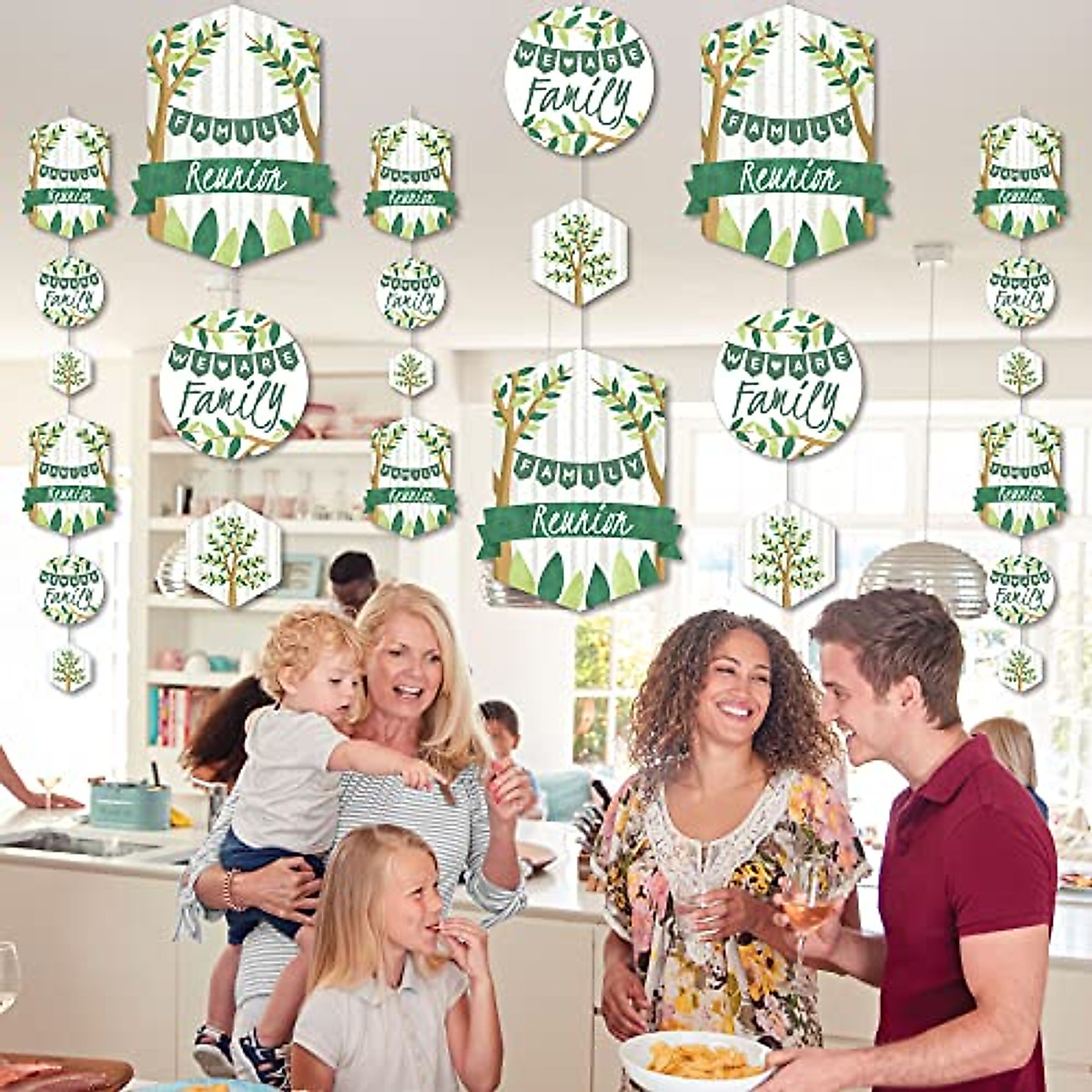 Big Dot of Happiness Family Tree Reunion - Family Gathering Party DIY Dangler Backdrop - Hanging Vertical Decorations - 30 Pieces