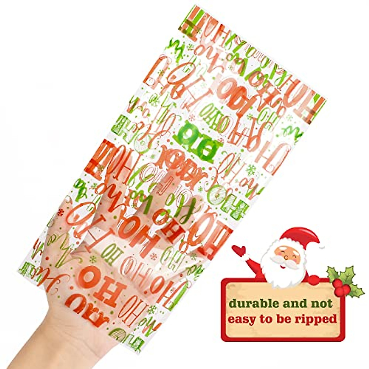 Colorbib Christmas Cellophane Bags 170pcs with 180pcs Treat Bags with Twist Ties Gnome and Christmas Ball Pattern Snack Bags for Christmas Party Supplies Candy Goodie 10 Assorted Styles