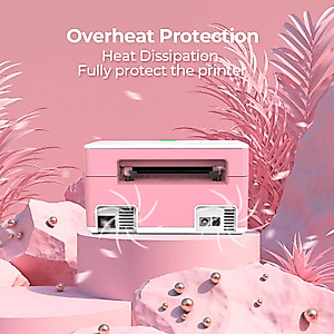 MUNBYN Pink Shipping Label Printer, [Upgraded 2.0] USB Label Printer Maker for Shipping Packages Labels 4x6 Thermal Printer for Home Business, Compatible with Amazon, Etsy, Ebay, Shopif