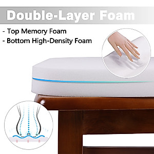 Shinnwa Kitchen Chair Cushions Set of 4 with Ties Memory Foam Dining Chair Pads Thickened Decorative Seat Cushions for Dorm Chairs 16.5 x 16.25 inches Burgundy