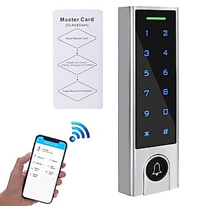 2.4G WiFi Access Control,125Khz EM Card Door Lock, Access Controler, IP67 Waterproof,Access Control System Kit,Touch Keypad Smart Lock Opener,1000 User,Tuya Mobile APP Remote Open (Door Bell Version)