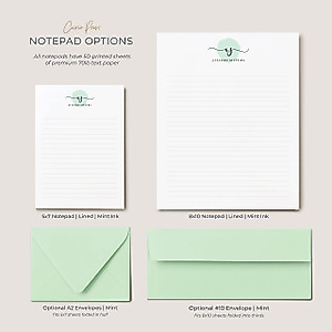 Monogram Personalized Two Letter Cursive Circle Logo NOTE PAD Stationery, Womens Stationary List Pad - DELICATE MONO NOTEPAD