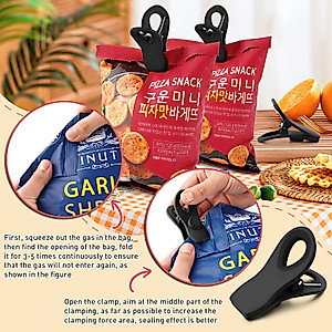 Chip Clips, Bag Clips, 6 Pack Black Magnetic Clips, Chip Clips Bag Clips Food Clips, Bag Clips for Food, Clips for Food Packages, Magnet Clips, Chip Bag Clip, Magnetic Chip Clips for Fridge