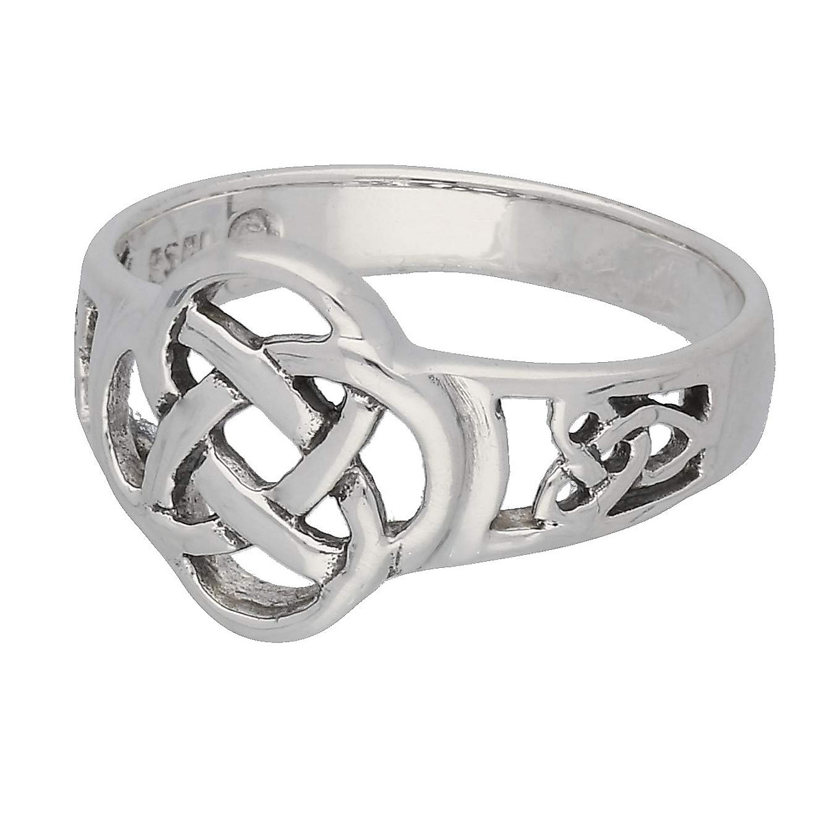 Celtic Triquetra Trinity and Flower Knot Eternity Sterling Silver Ring Size 10(Sizes 4,5,6,7,8,9,10,11)