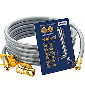 CALPOSE 15 Feet 5249 Propane to Natural Gas Conversion Kit for Blackstone 28”, 36” Griddle, 3/8 inch ID Natural Gas Hose Compatible for Tailgater, Rangetop Combo & Single Burner Rec Stove