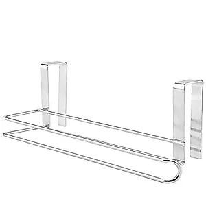 Paper Towel Holder, Stainless Steel Hanging Paper Towel Holder Under Cabinet, Roll Paper Towel Rack Hanger Over The Door for Kitchen Under Cabinet Over Door